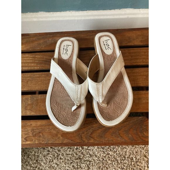 boc | Shoes | Boc Born Concept White Leather Thong Sandals Size 7m ...